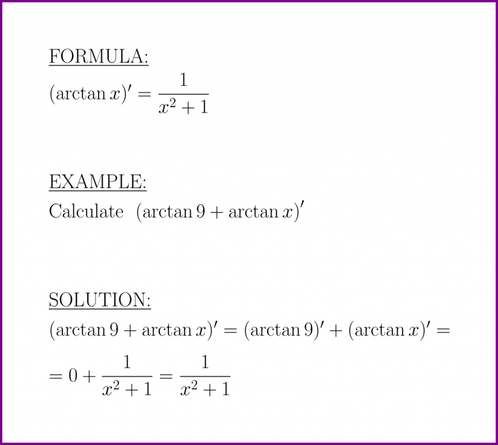 The Derivative Of Arctan formula And Example LUNLUN COM