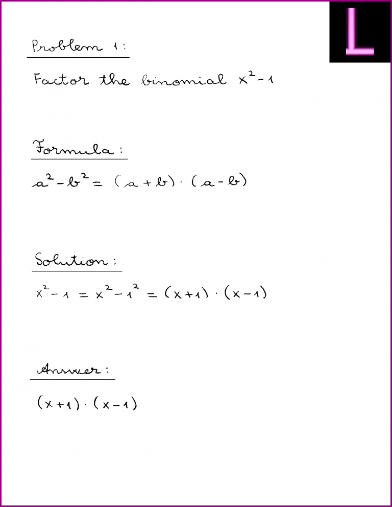 Factor The Binomial LUNLUN COM