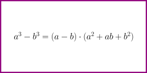 The formula for a^3 – b^3 [the difference of cubes] – LUNLUN.COM