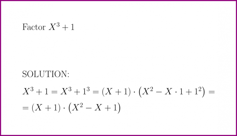 Factor X^3 + 1 (problem with solution) – LUNLUN.COM