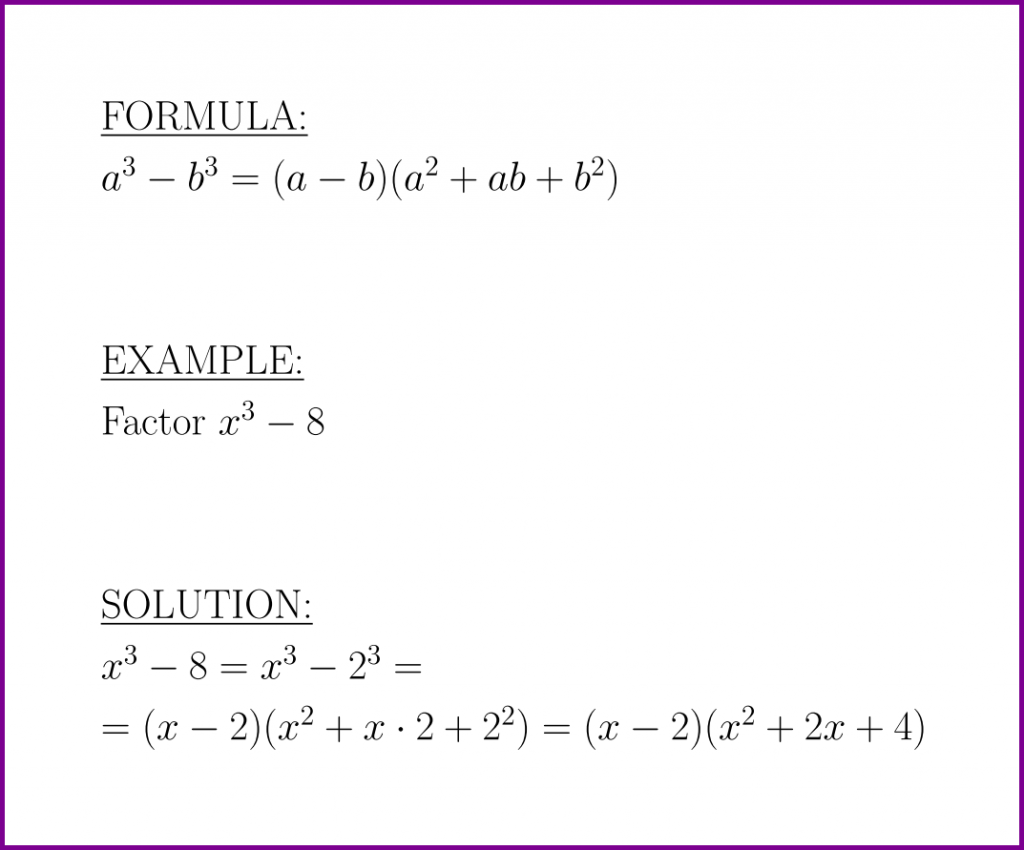 a^3 – b^3 (formula and example) – LUNLUN.COM