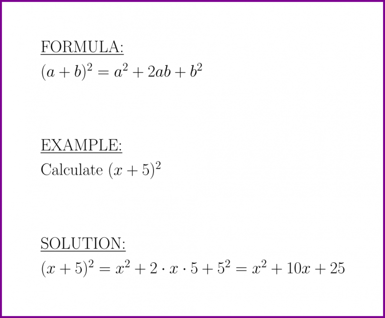 (a + b)^2 (formula and example) – LUNLUN.COM