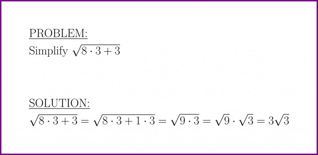 Practice Math : Radicals : problem #5 with solution – LUNLUN.COM