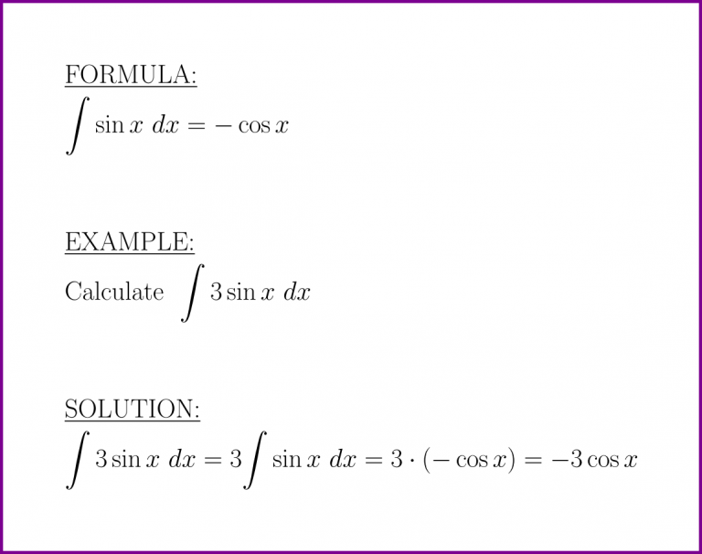 The antiderivative of sine (formula and example) – LUNLUN.COM