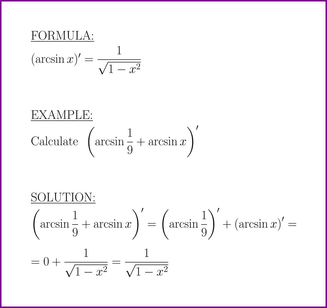 The Derivative Of Arcsin formula And Example LUNLUN COM