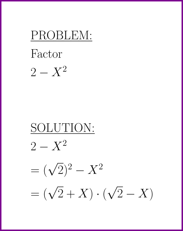Factor 2-X^2 (factor polynomials) (problem with solution) – LUNLUN.COM