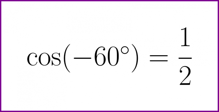 Exact value of cosine of minus 60 degrees – LUNLUN.COM