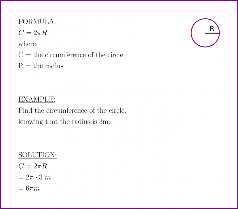 Circumference of the circle (formula and example) – LUNLUN.COM