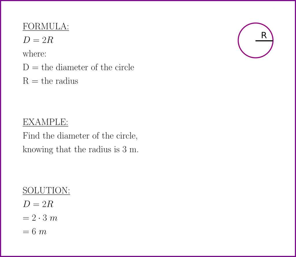Diameter of the circle (formula and example) – LUNLUN.COM