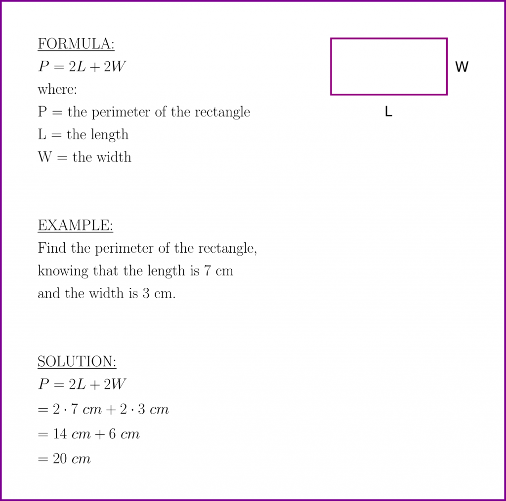 Perimeter of the rectangle (formula and example) – LUNLUN.COM