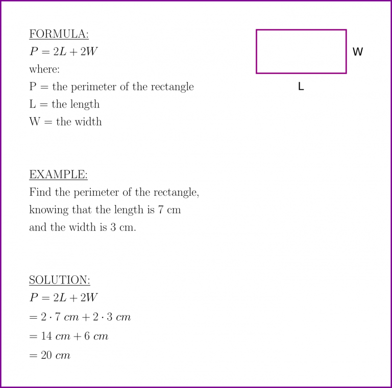 Perimeter of the rectangle (formula and example) – LUNLUN.COM
