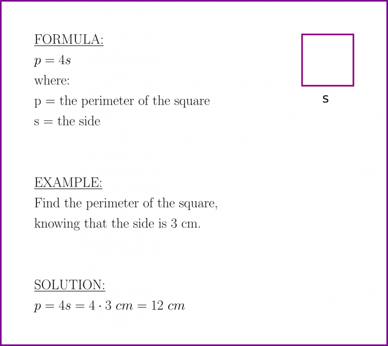 Perimeter of the square (formula and example) – LUNLUN.COM