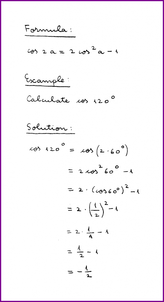 Cos 2a formula And Example cosine Of Double Angle trigonometry Cos 2a formula And Example cosine Of Double Angle trigonometry