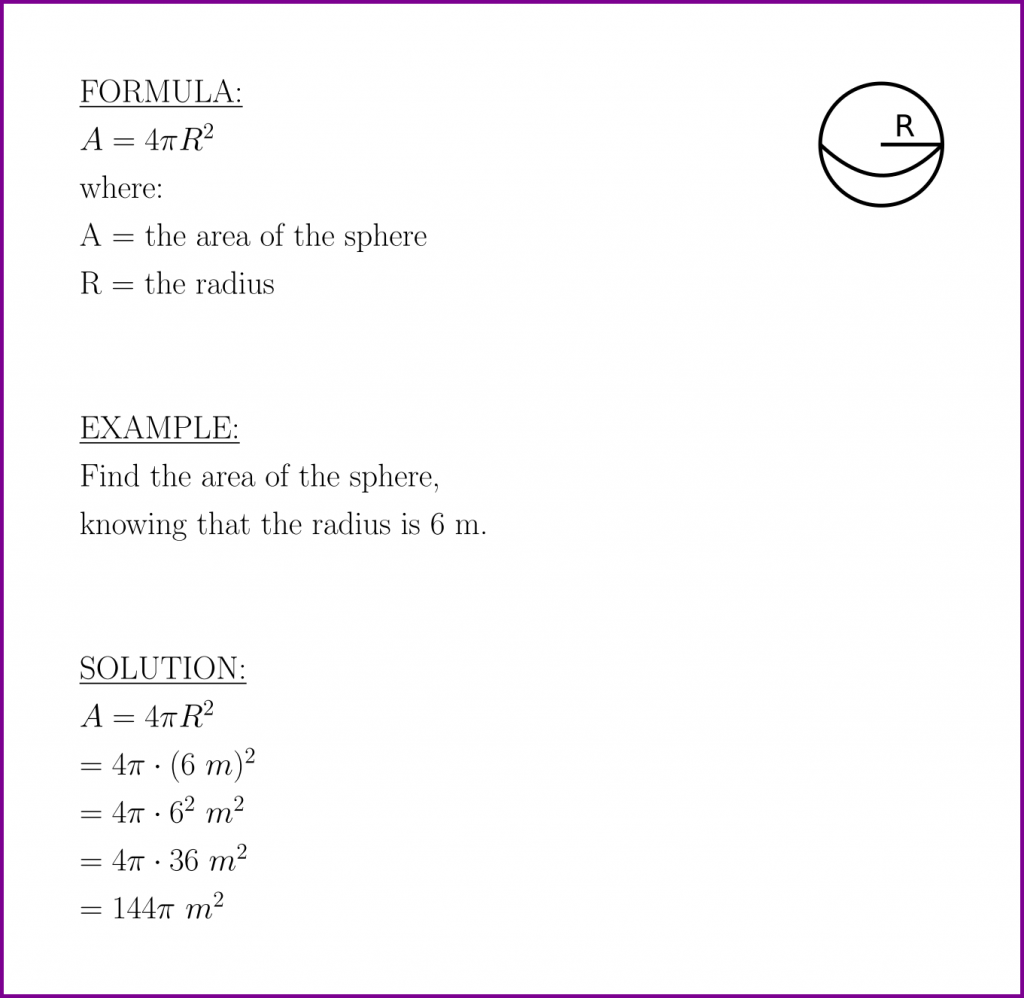 Area of the sphere (formula and example) – LUNLUN.COM