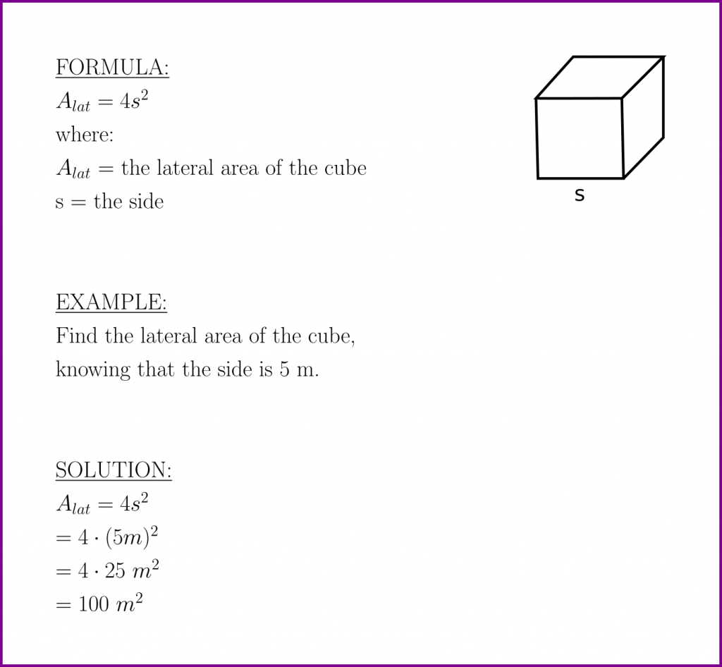Lateral area of the cube (formula and example) – LUNLUN.COM