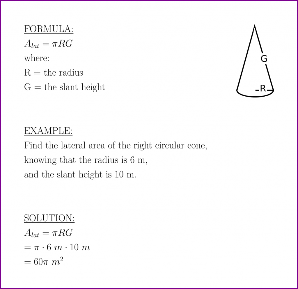Lateral area of the right circular cone (formula and example) – LUNLUN.COM