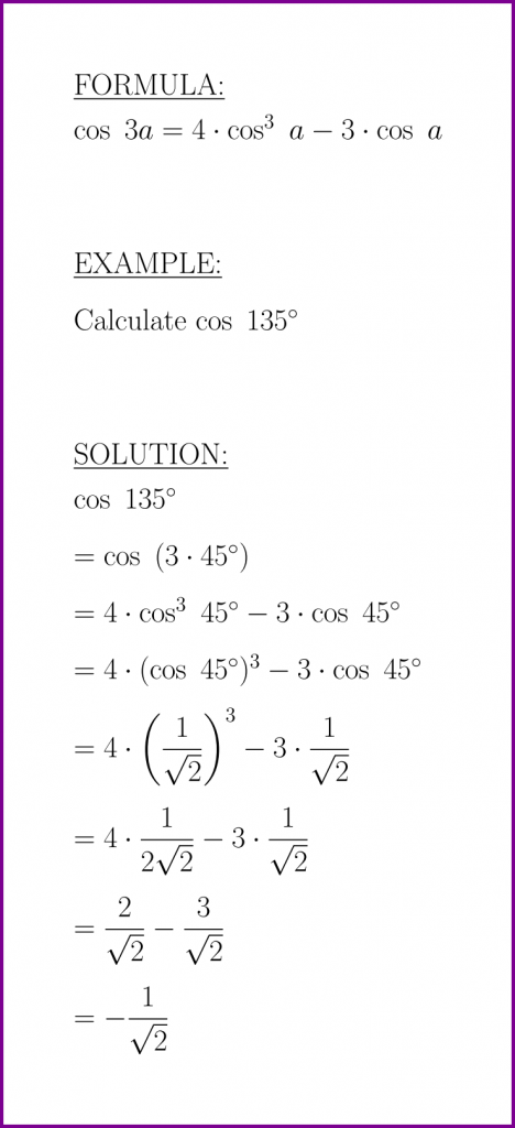 cos 3a (formula and example) (cosine of triple angle) – LUNLUN.COM