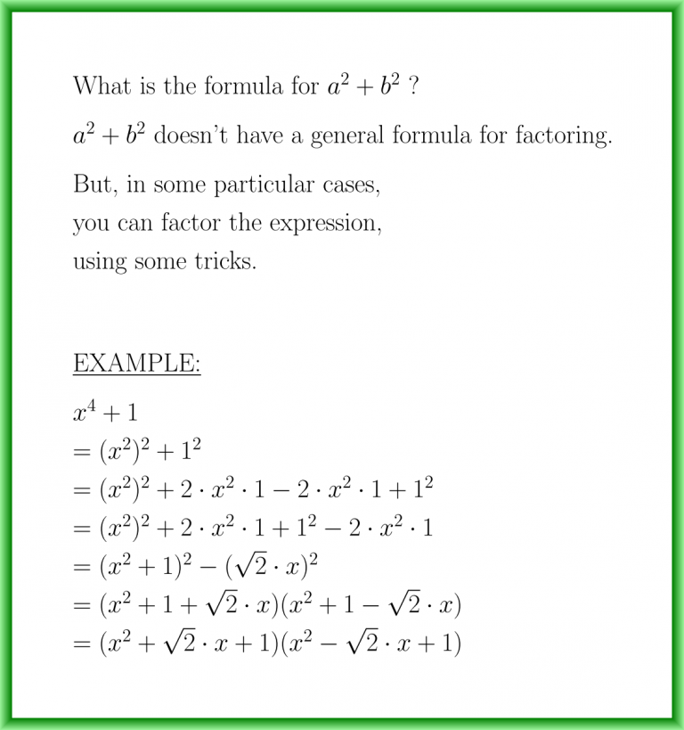a^2 + b^2 (formula and example) – LUNLUN.COM