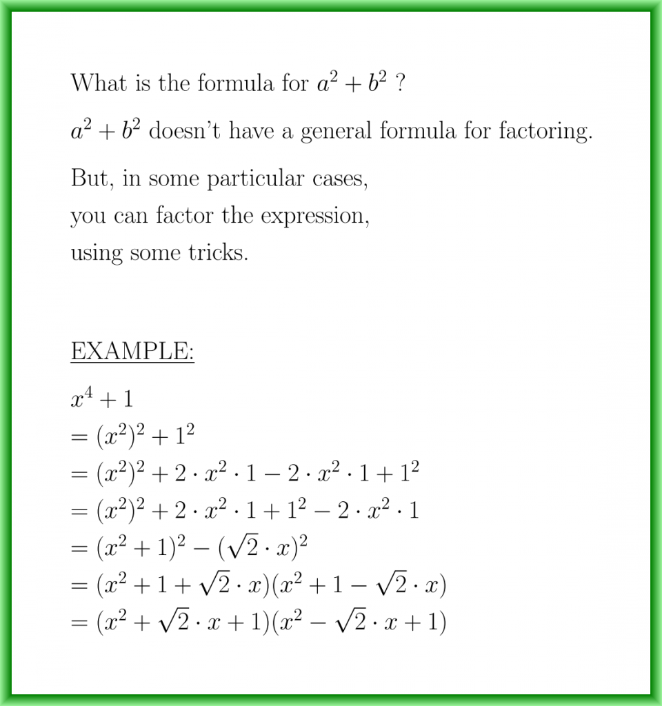 a^2 + b^2 (formula and example) – LUNLUN.COM